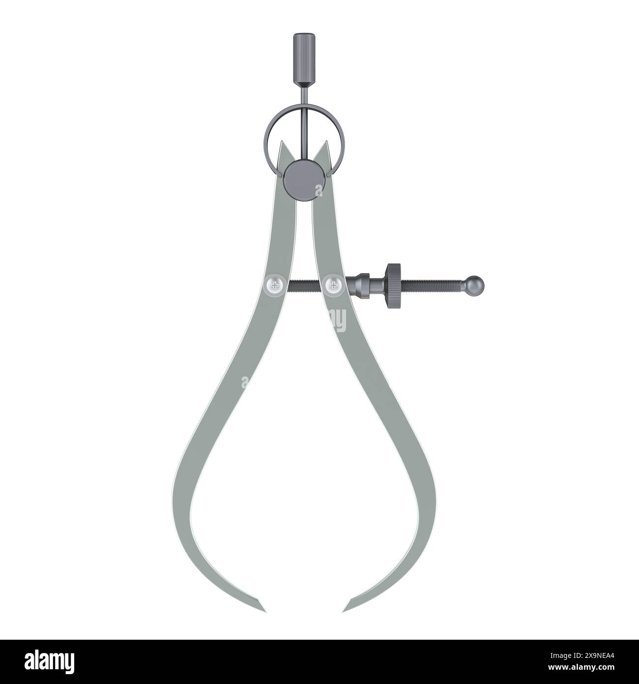 Outside caliper, long spring caliper. 3D rendering isolated on white ...