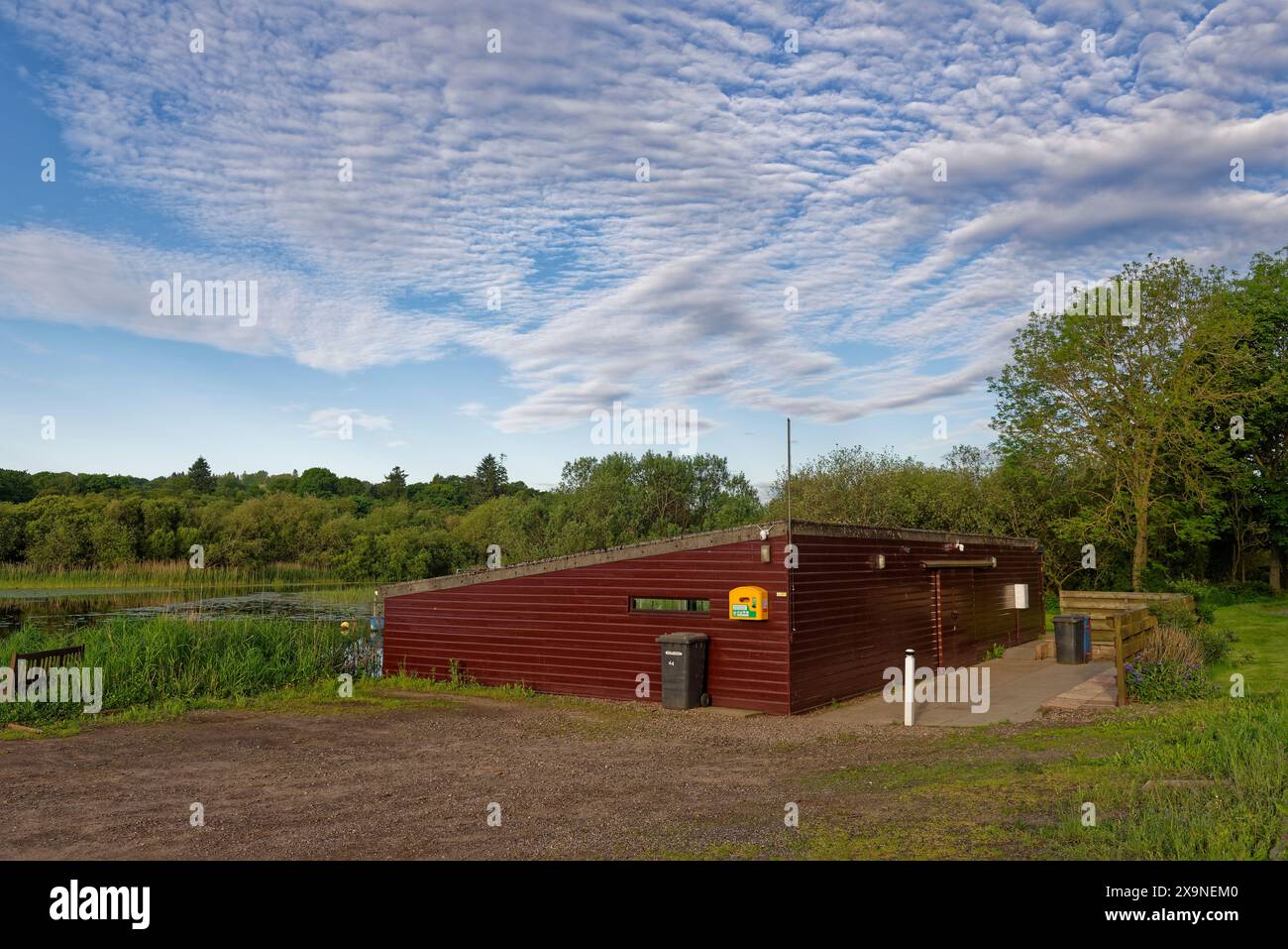 The Clubhouse at the Rescobie Loch Fishery, a log Cabin style wooden ...