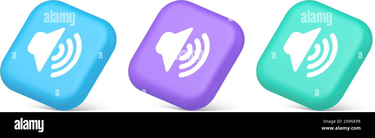 Volume sound button speaker acoustic level noise wave control 3d ...