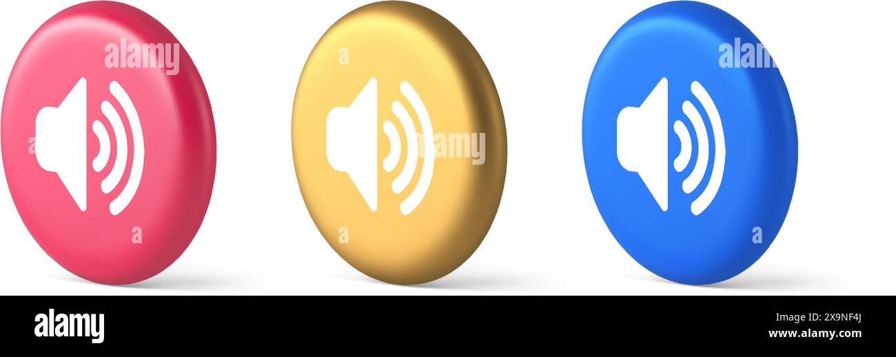 Volume sound button speaker acoustic level noise wave control 3d ...