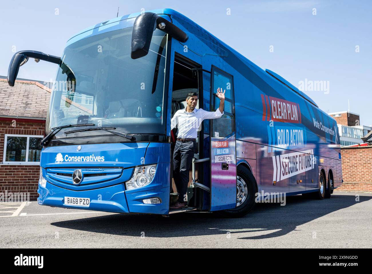 Rishi Sunak at the launch of the Conservative Party tour bus for the ...