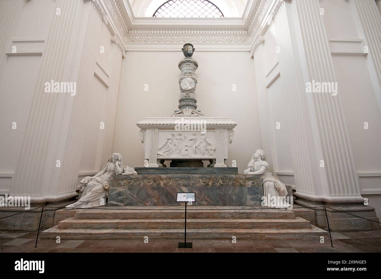 Carved grave of the King Frederik V (1723-1766) in Roskilde Cathedral ...