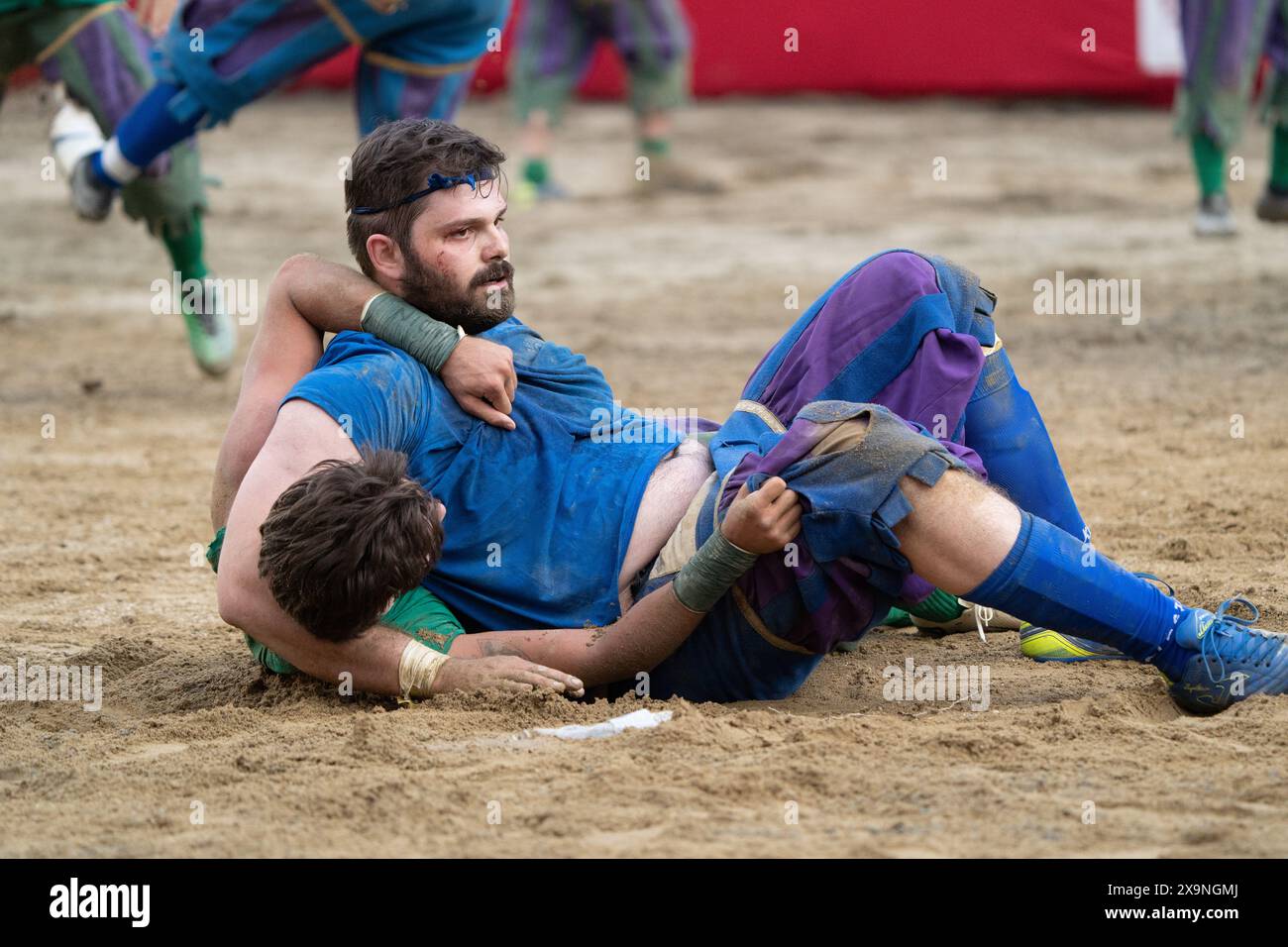 Calcio Storico Fiorentino Azzurri-Verdi Stock Photo - Alamy