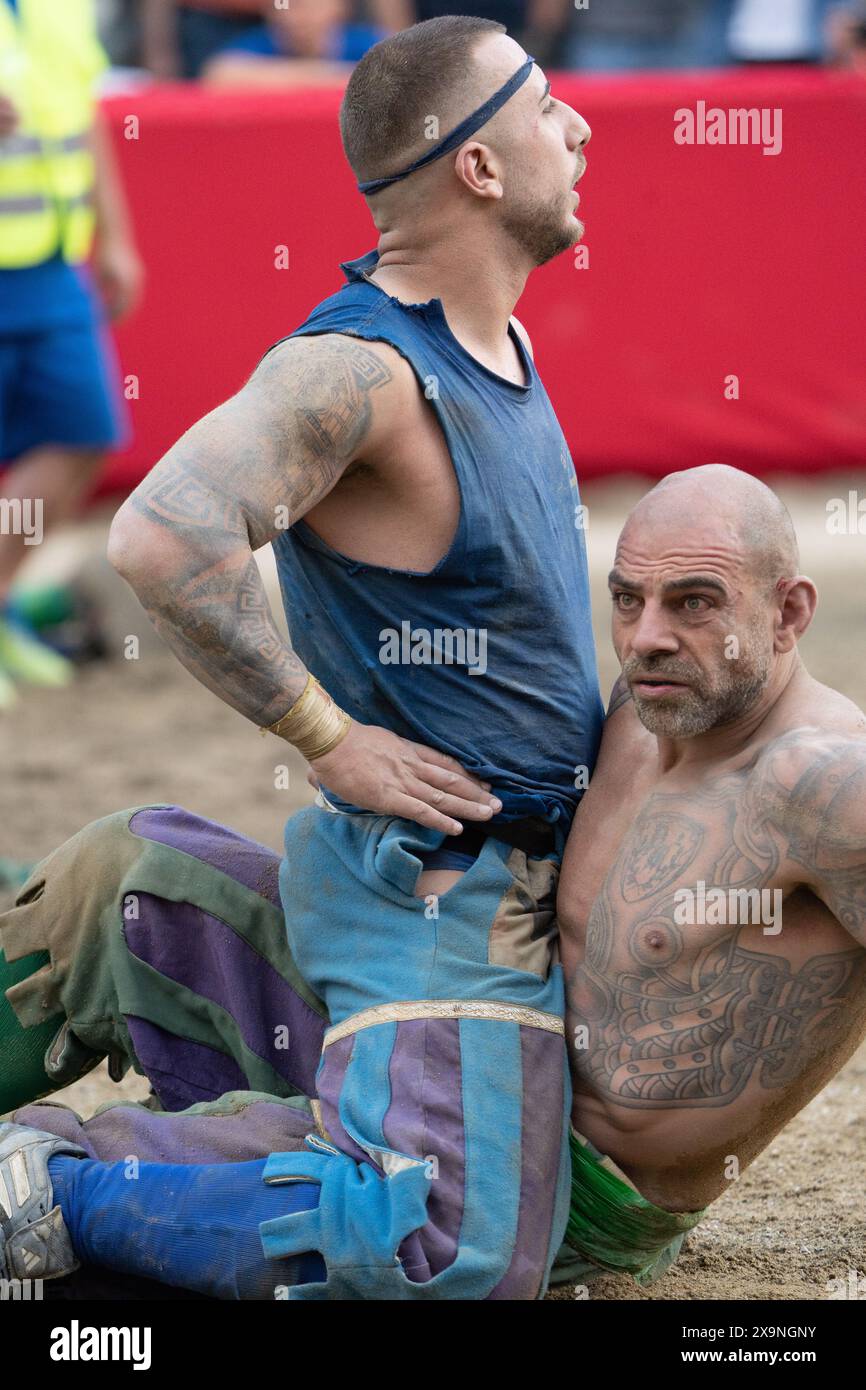 Calcio Storico Fiorentino Azzurri-Verdi Stock Photo - Alamy