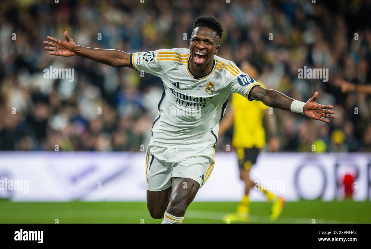 London, England. 01st Jun 2024. Goal celebration Vinícius Junior (Real ...