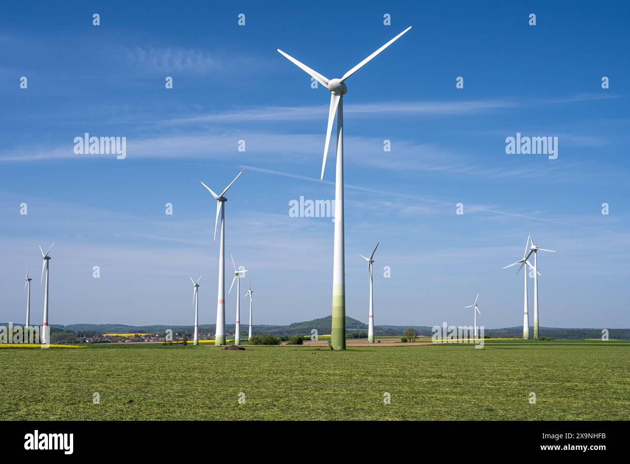 Small wind farm seen in rural Germany Stock Photo - Alamy