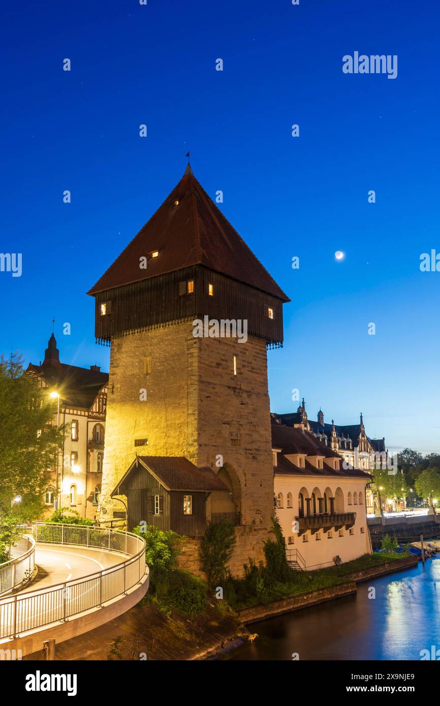 tower Rheintorturm at street Rheinsteig, river Rhein Rhine Konstanz ...