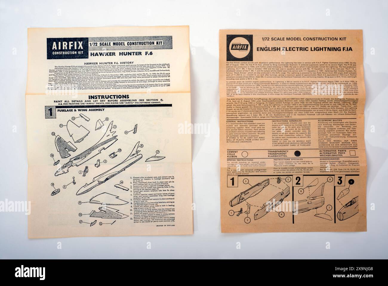 Vintage Airfix instruction sheets Stock Photo - Alamy