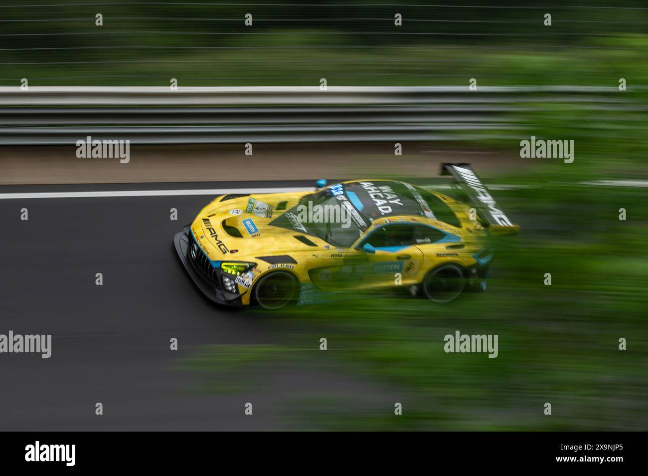 01 June 2024, Rhineland-Palatinate, Nürburg: The Mercedes-AMG GT3 from ...