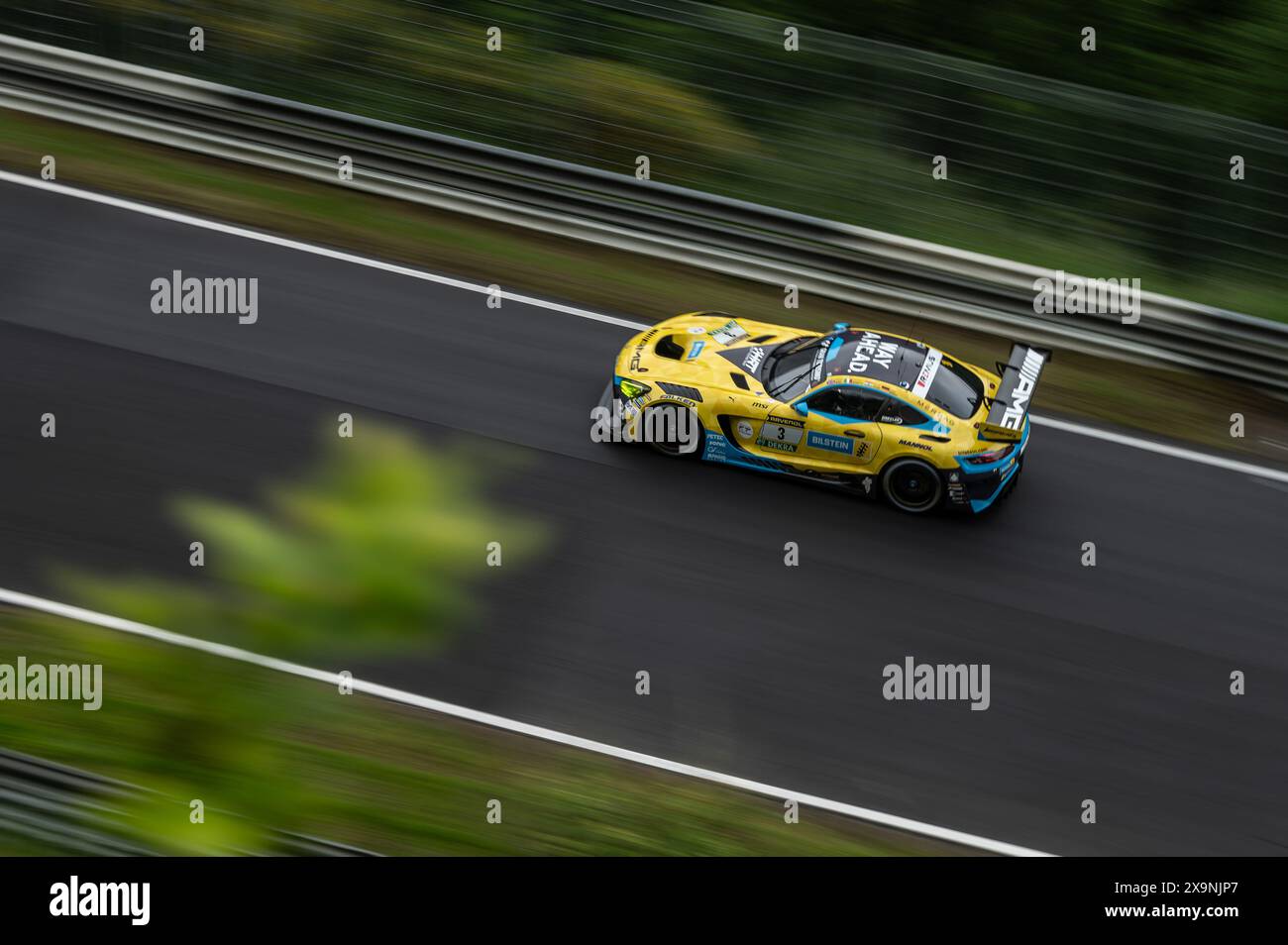 01 June 2024, Rhineland-Palatinate, Nürburg: The Mercedes-AMG GT3 from ...