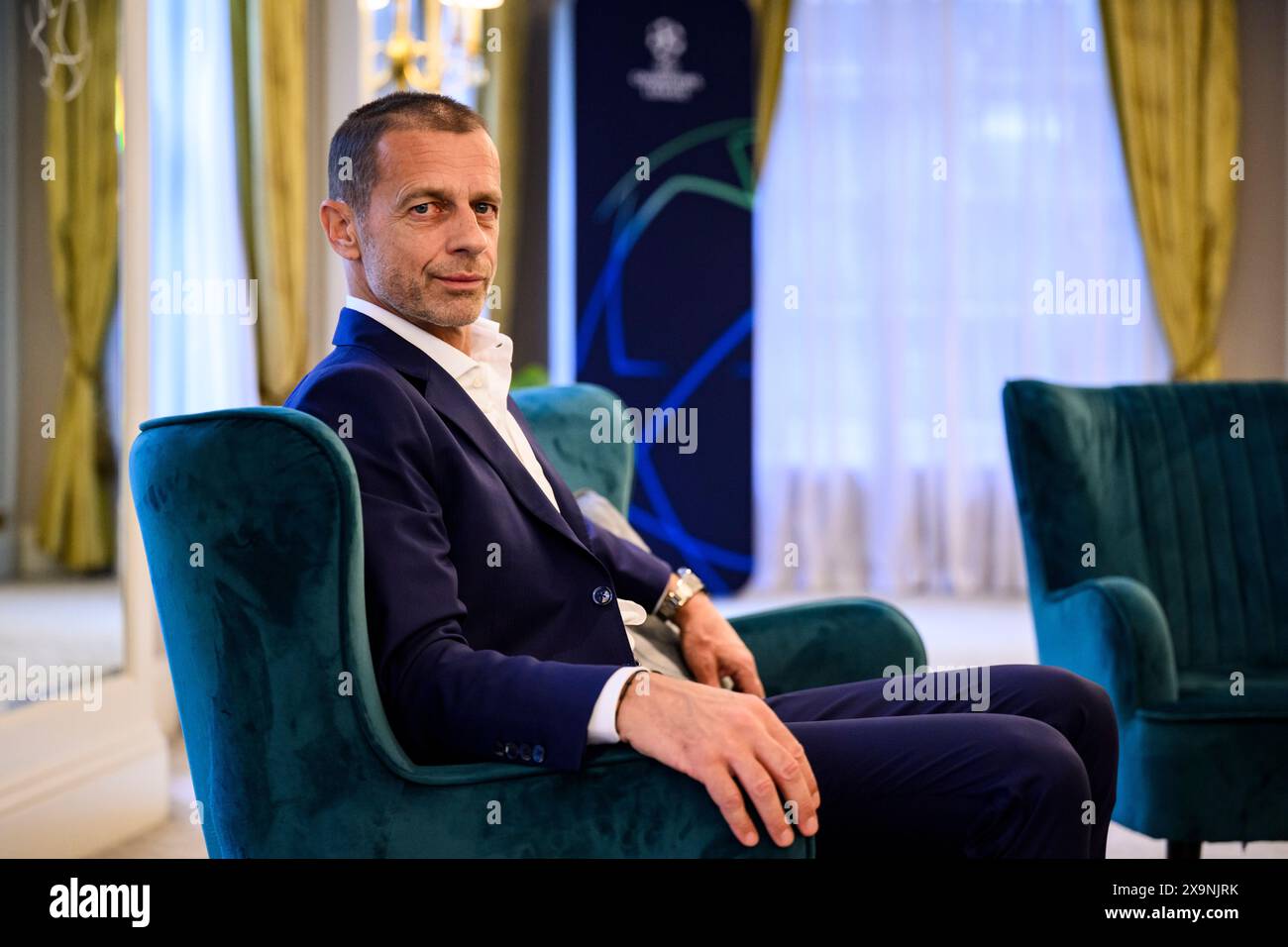 London, UK. 31st May, 2024. Portrait of UEFA President Aleksander ...