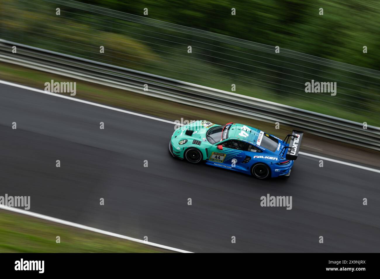 01 June 2024, Rhineland-Palatinate, Nürburg: The Porsche 911 GT3 R (992 ...