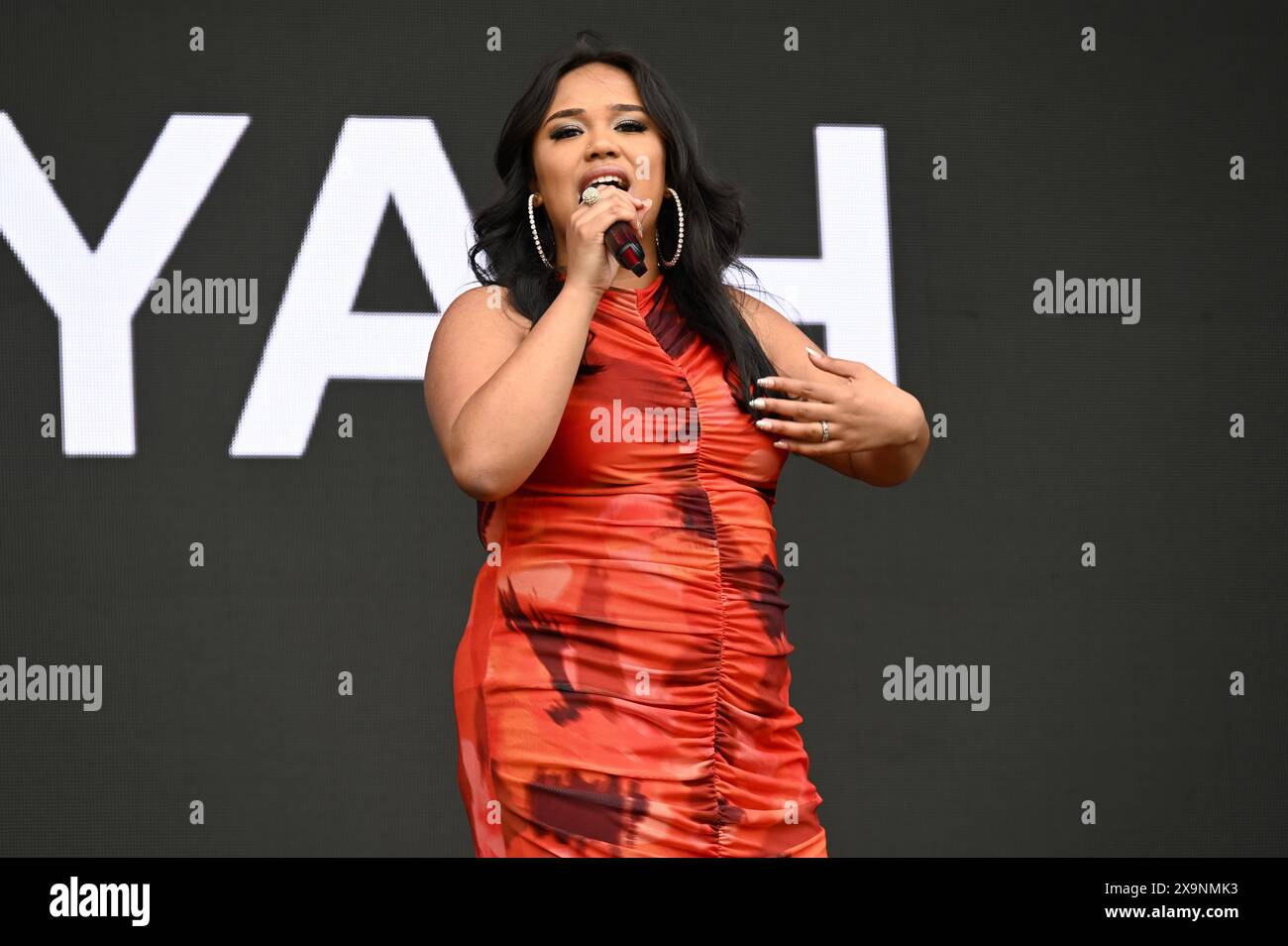Janayah performing at the Champions Festival, Trafalgar Square, London ...