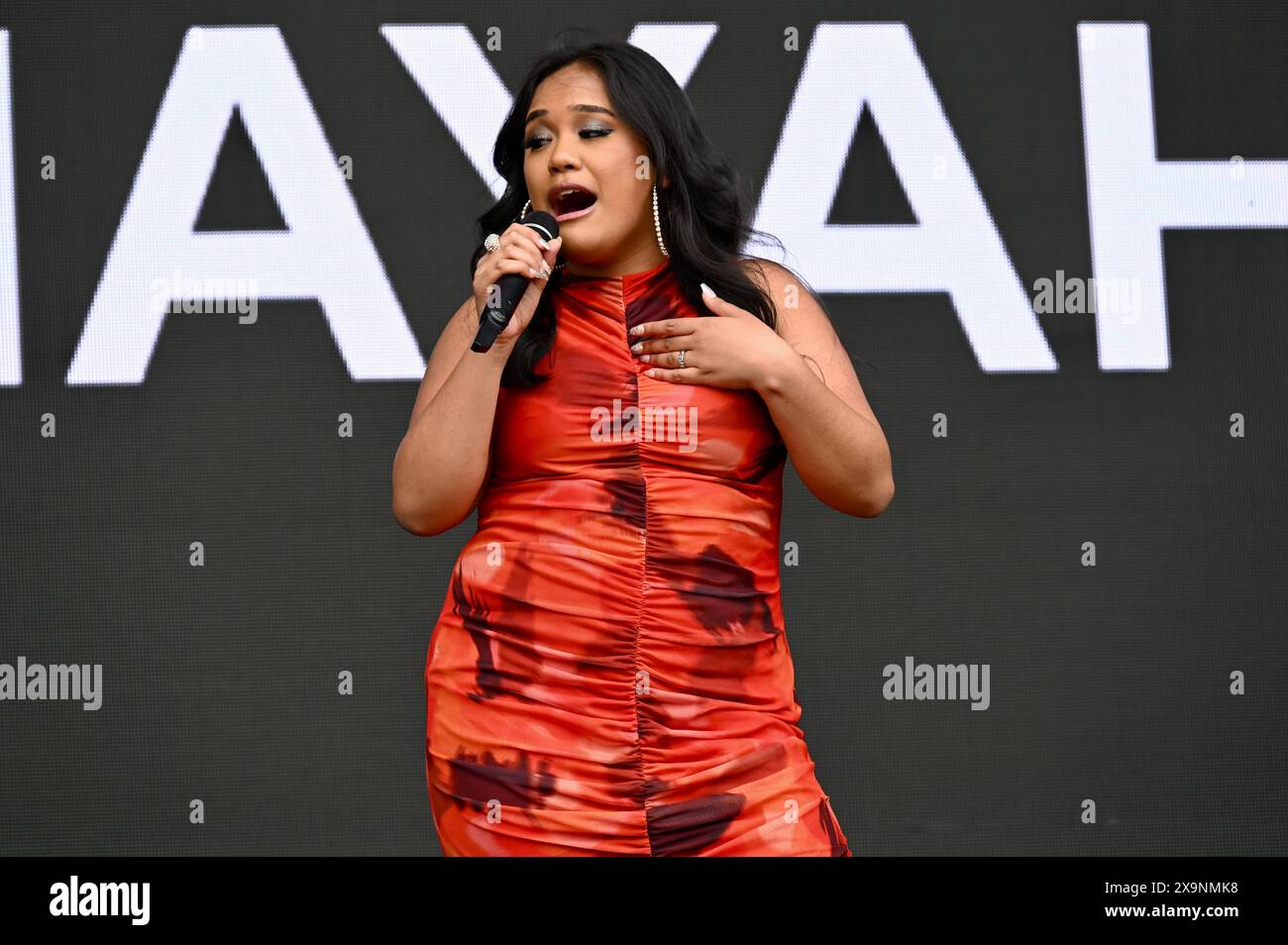 Janayah performing at the Champions Festival, Trafalgar Square, London ...