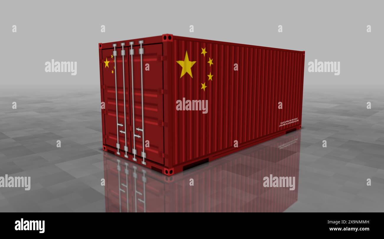 China export production and import cargo containers in row business ...