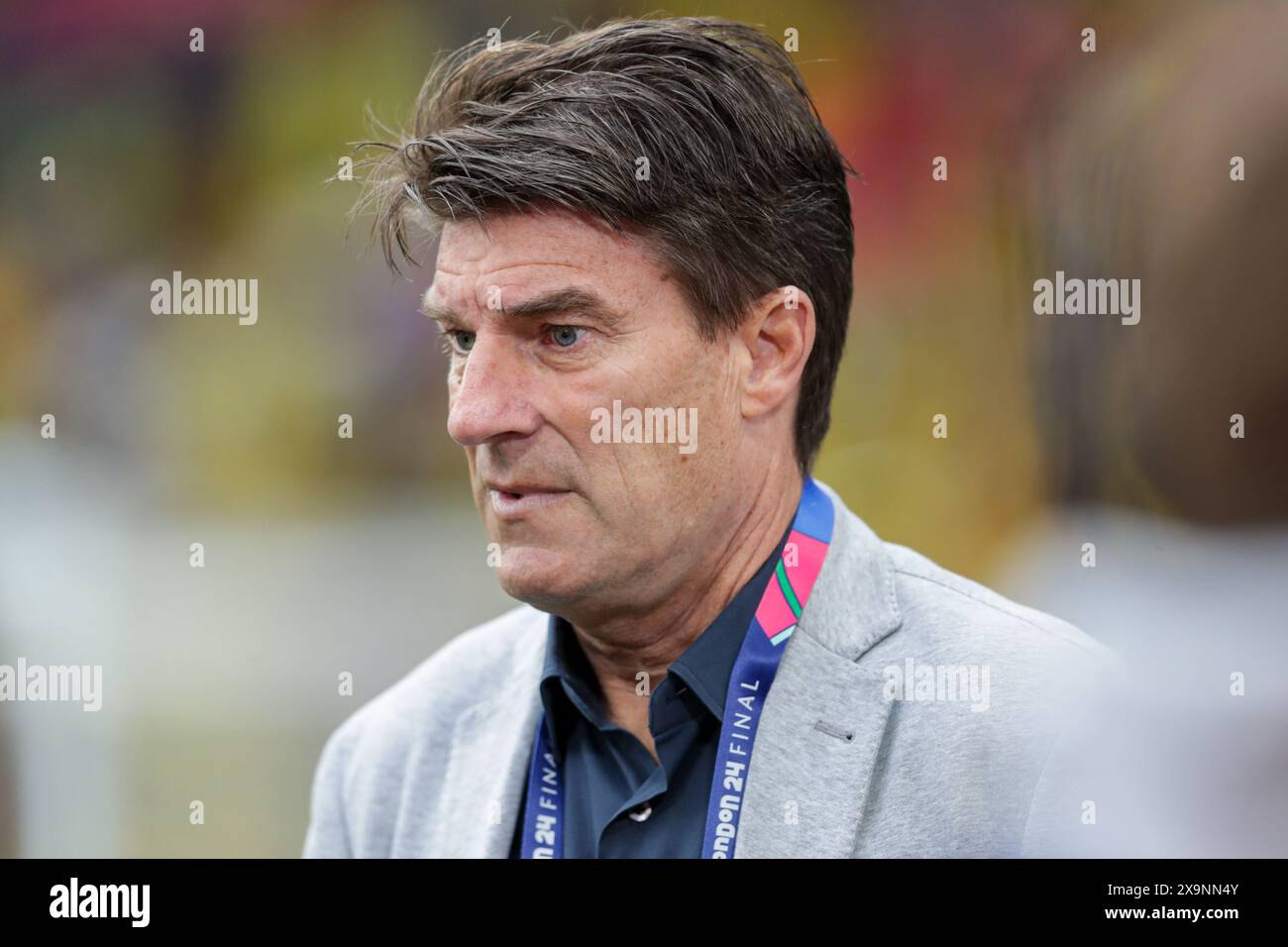 Michael Laudrup seen during the UEFA Champions League final match ...