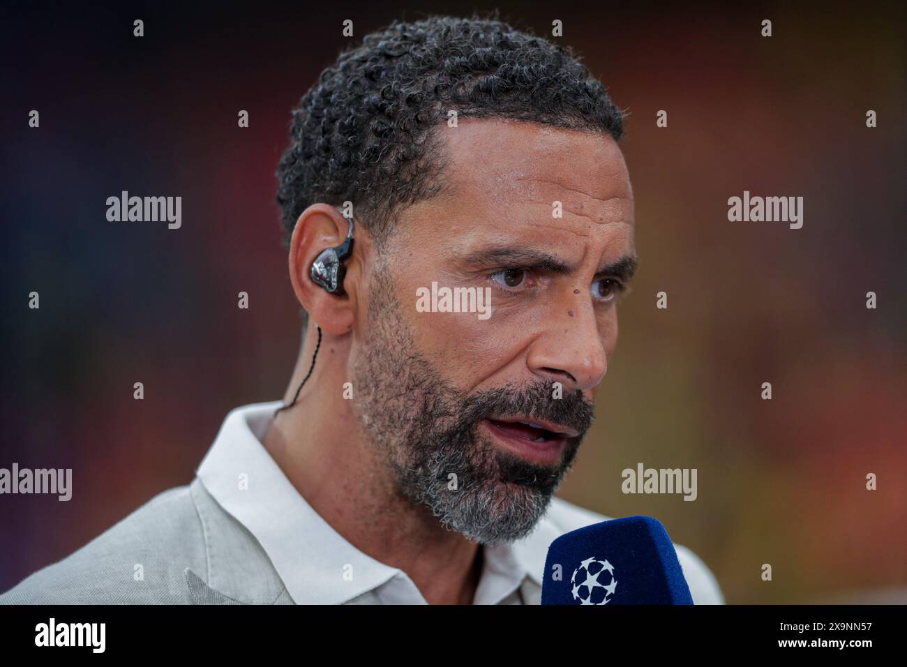 Rio Ferdinand seen during the UEFA Champions League final match between ...