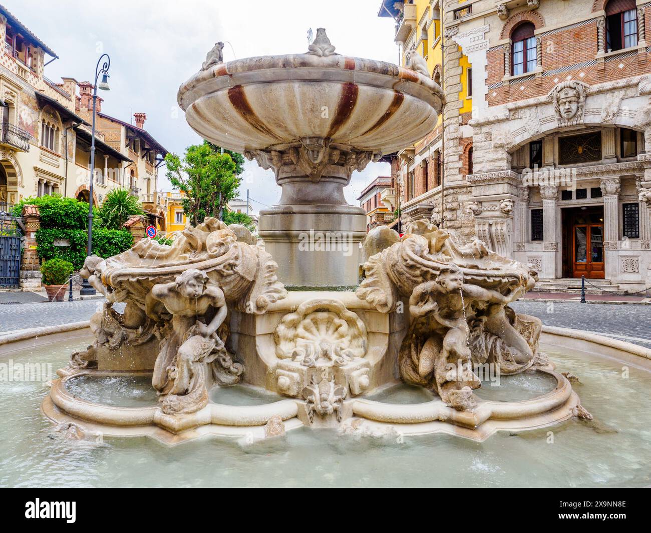 Fontana delle Rane (Frog Fountain) in Piazza Mincio in the Coppedè area ...