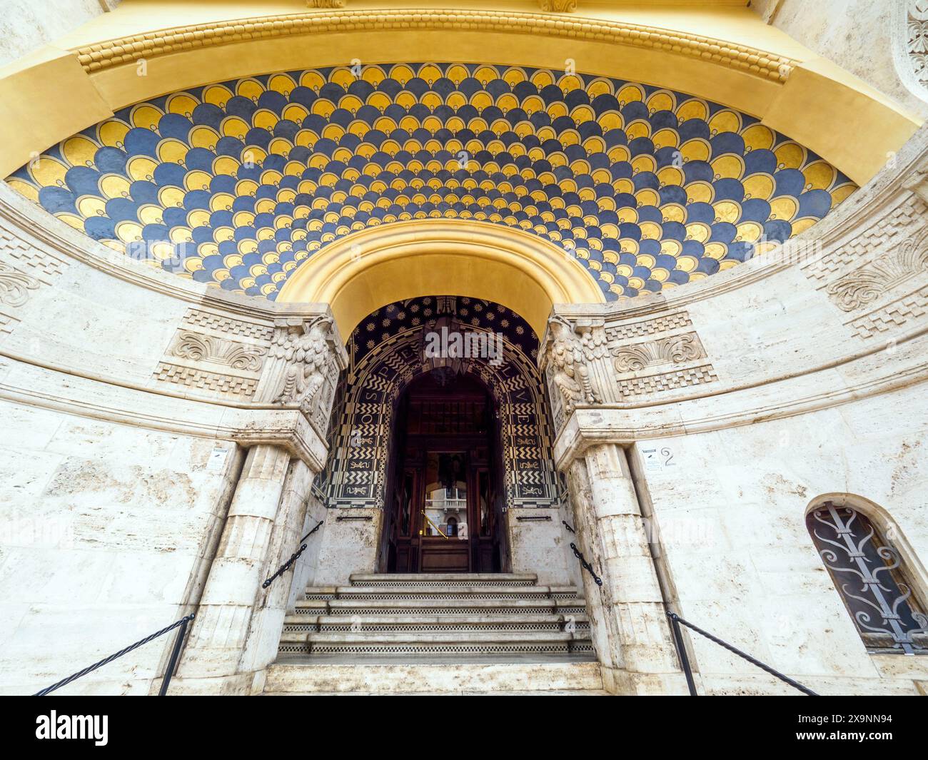 Door of the so-called palace without a name in the Coppedè district, a ...