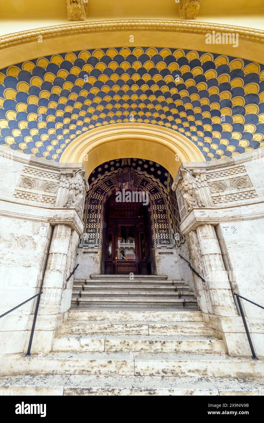 Door of the so-called palace without a name in the Coppedè district, a ...