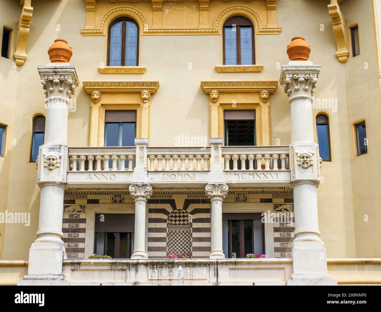 Detial of palazzo del Ragno (The Spider's Palace ) in the Coppedè ...