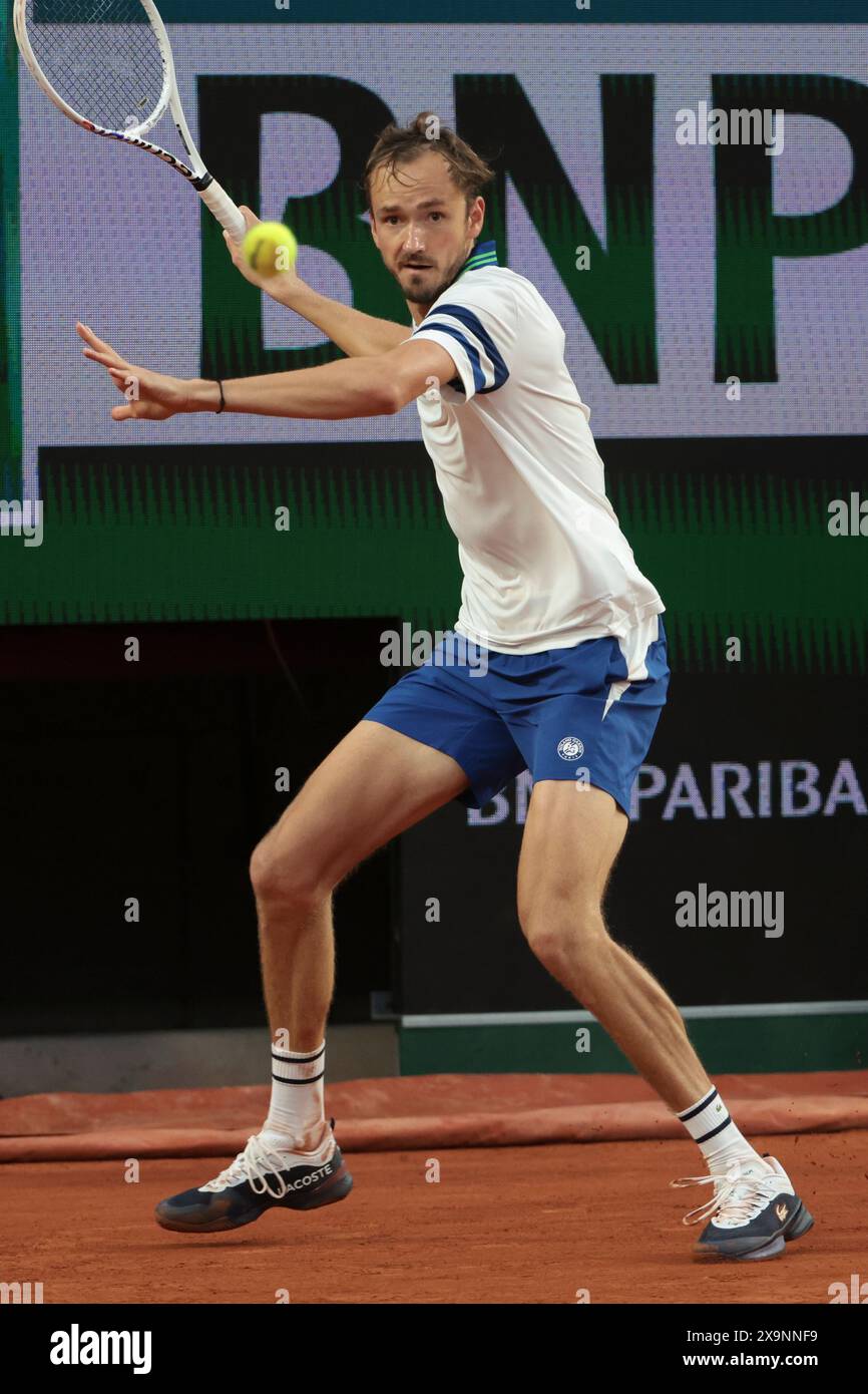 Daniil Medvedev of Russia during the 2024 French Open, Roland-Garros ...