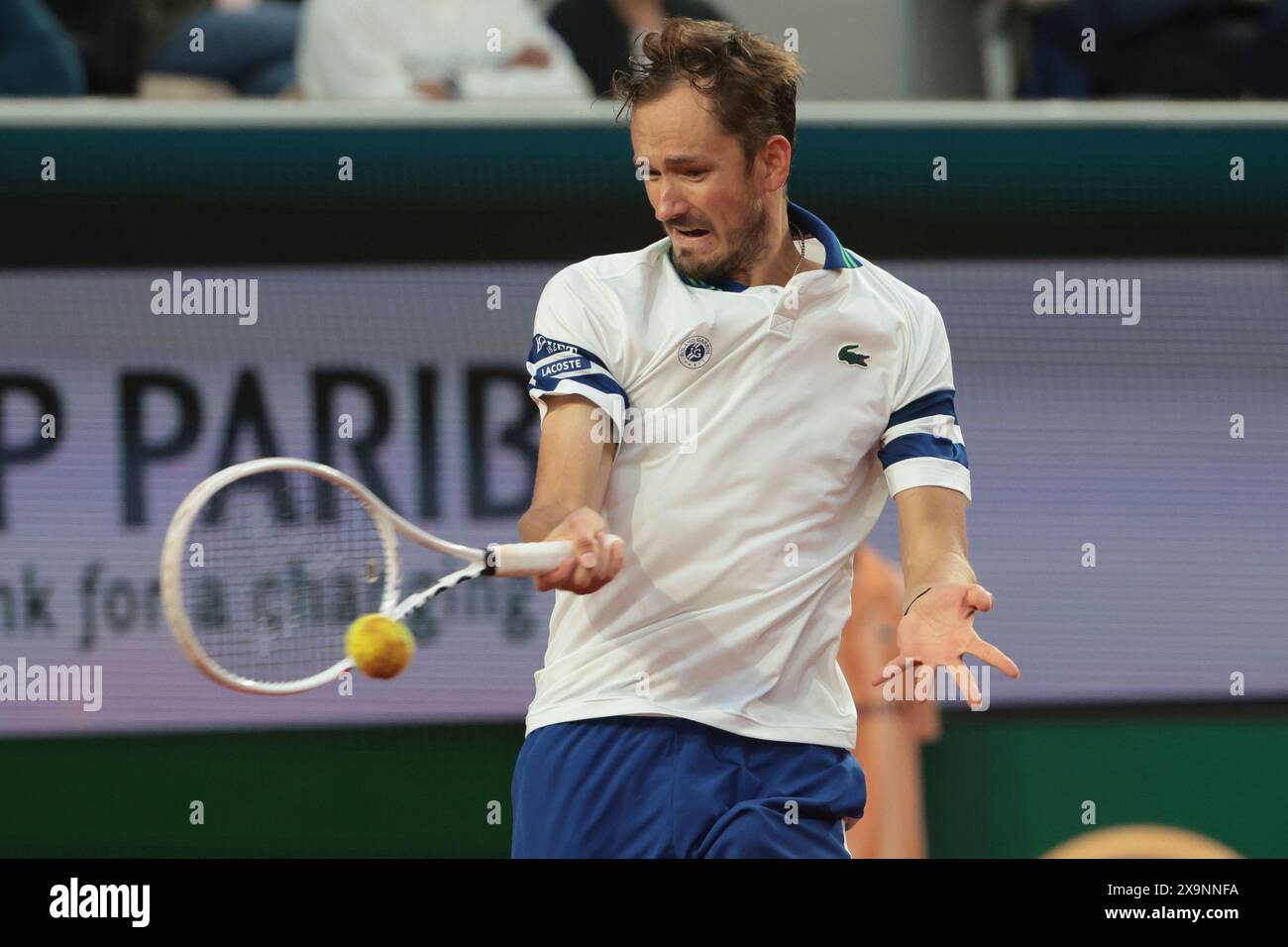 Daniil Medvedev of Russia during the 2024 French Open, Roland-Garros ...
