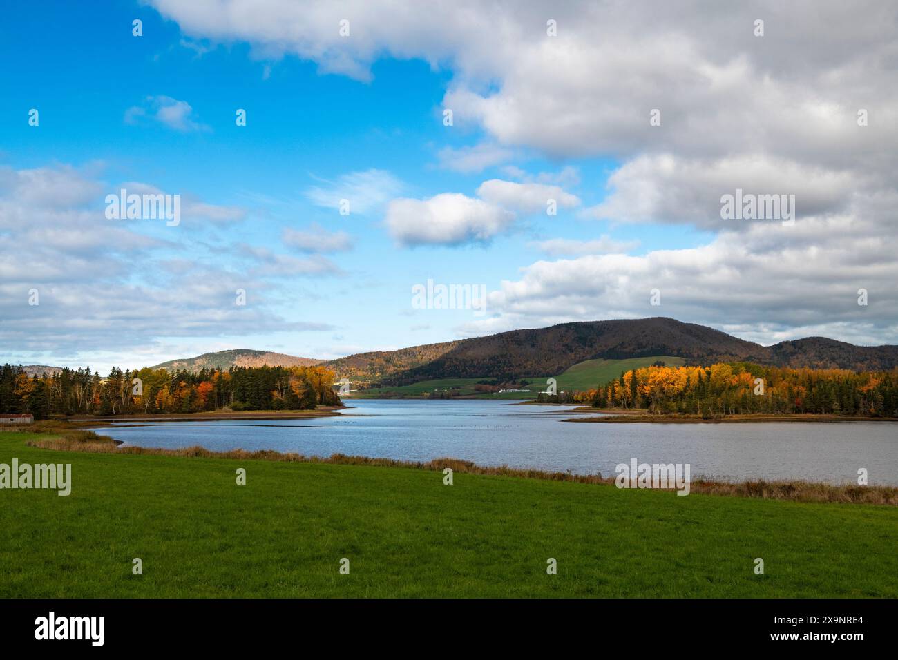 Scenic view of the Mabou River, near the town of Mabou in Nova Scotia ...