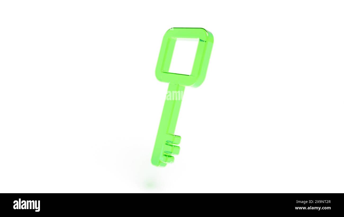 Color Glass key change color on white bg 3d render Stock Photo - Alamy