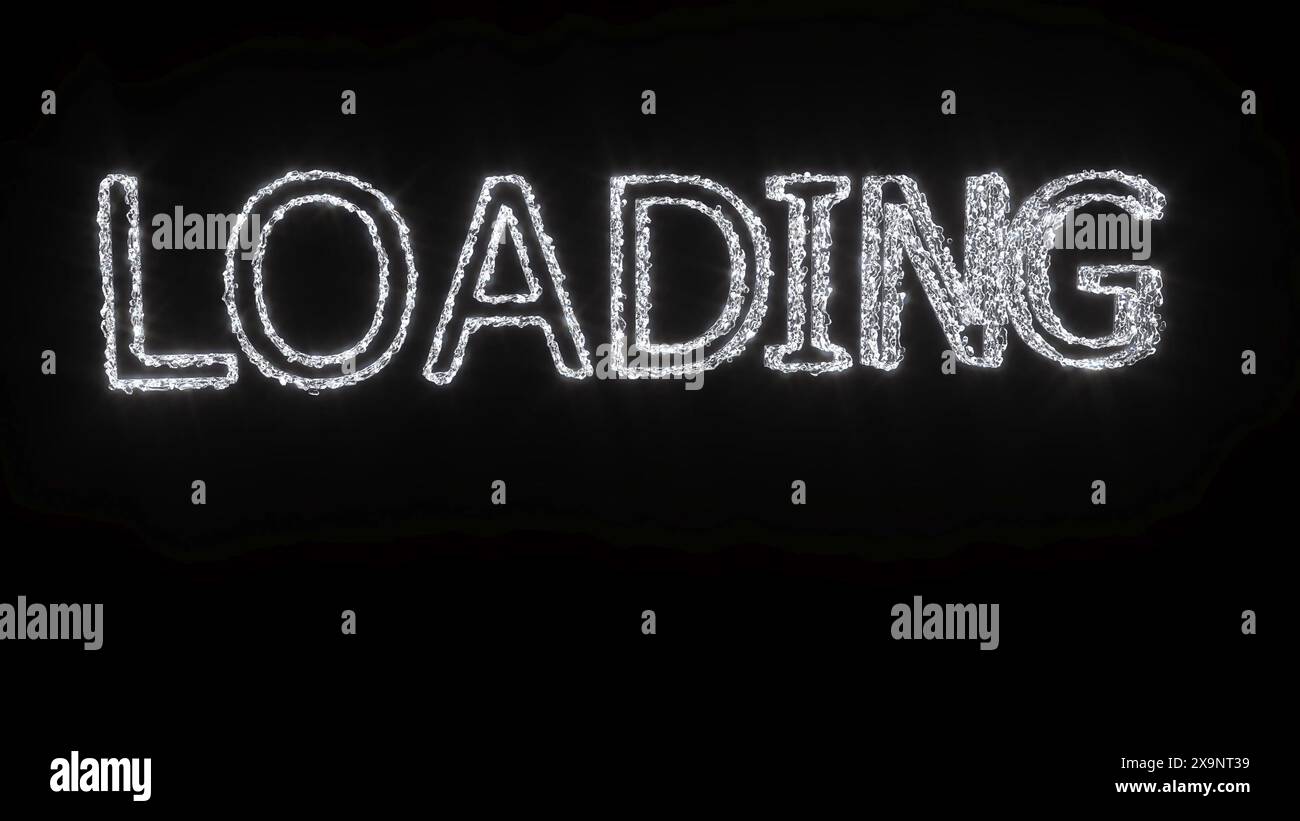 Text LOADING clear water splash on black back bg 3d render Stock Photo ...