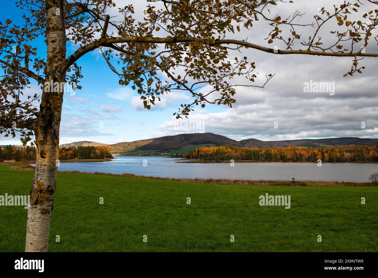 Scenic view of the Mabou River, near the town of Mabou in Nova Scotia ...