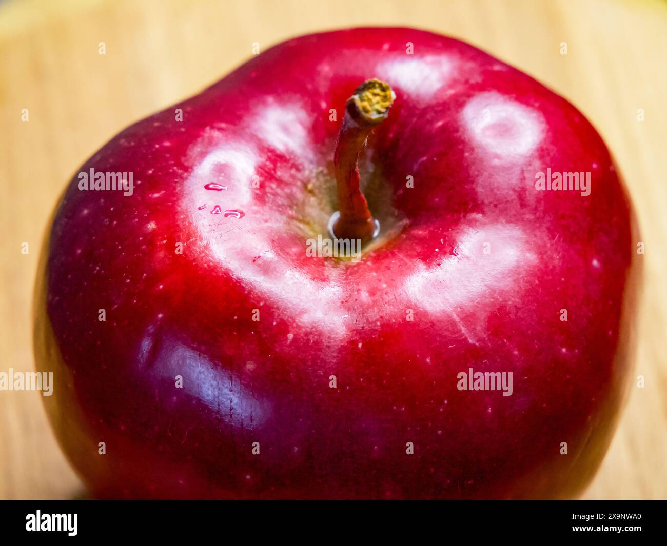 Vibrant Apple Close-Up. A red apple with dew, perfect for food ads ...
