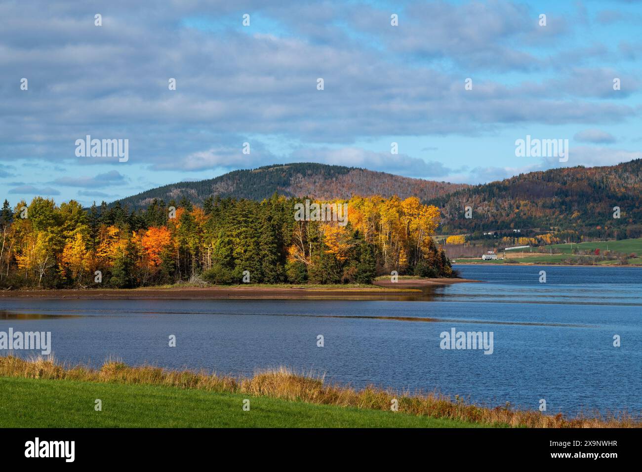 Scenic view of the Mabou River, near the town of Mabou in Nova Scotia ...