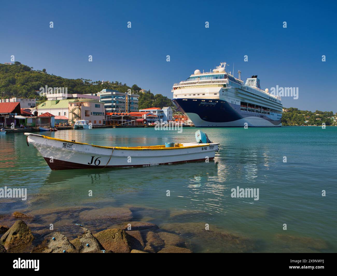 St Lucia - Jan 30 2024: At Castries Port on the island of St Lucia in ...