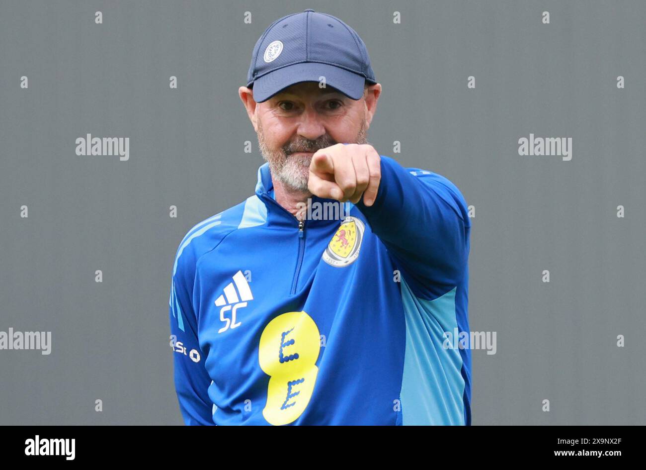 Scotland manager Steve Clarke during a training session at Lesser ...