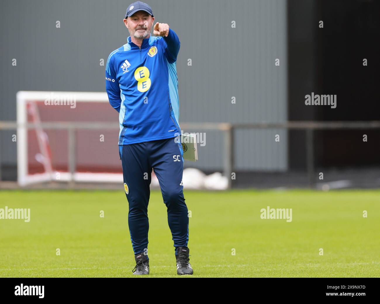 Scotland manager Steve Clarke during a training session at Lesser ...