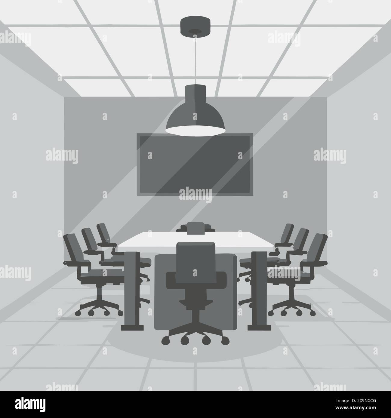 Modern office conference room interior vector art Stock Vector Image ...
