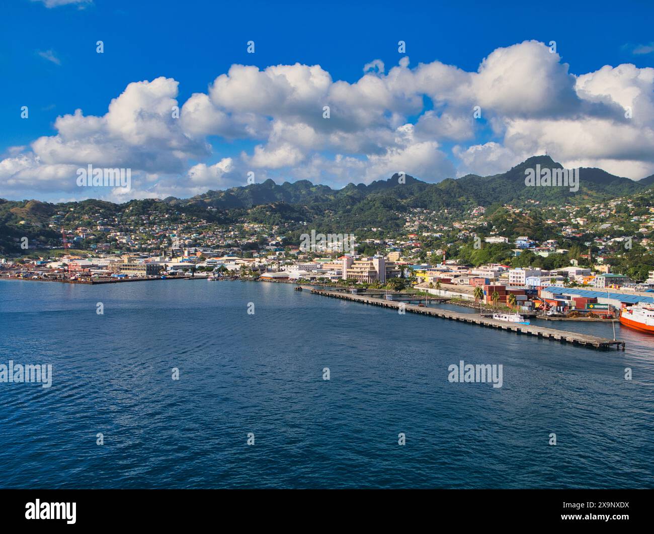 Kingstown, St Vincent - Jan 29 2024: The port and city of Kingstown on ...