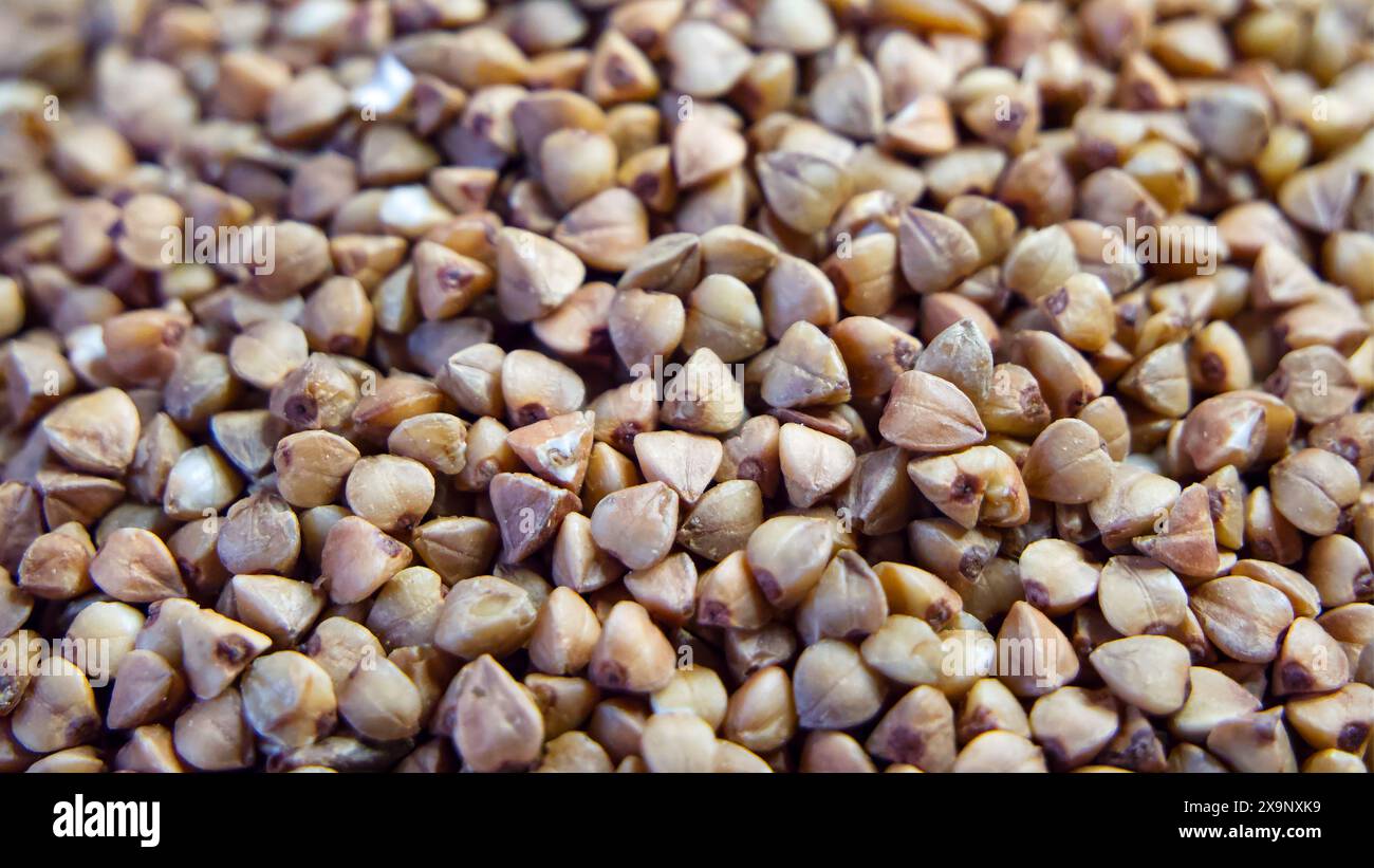 Buckwheat Texture Display. A close-up of buckwheat grains, emphasizing ...