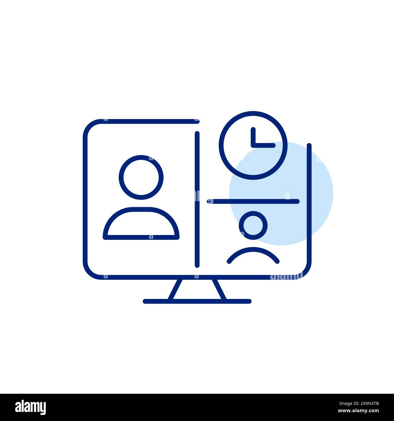 Scheduled online classroom. Conference video call, webinar and clock ...