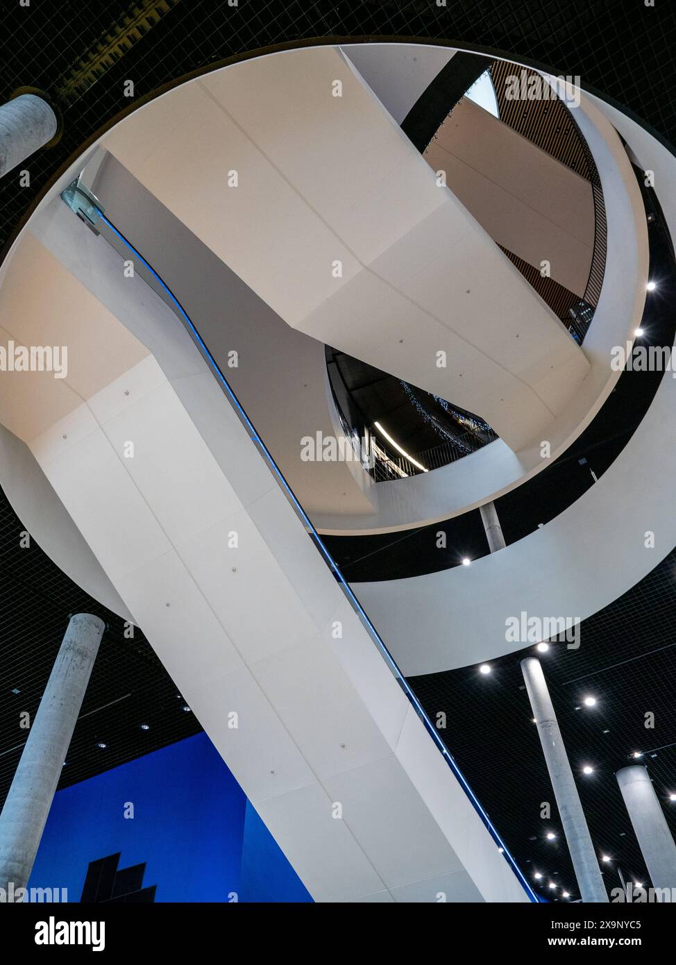 Staircase inside Birmingham Library Stock Photo - Alamy