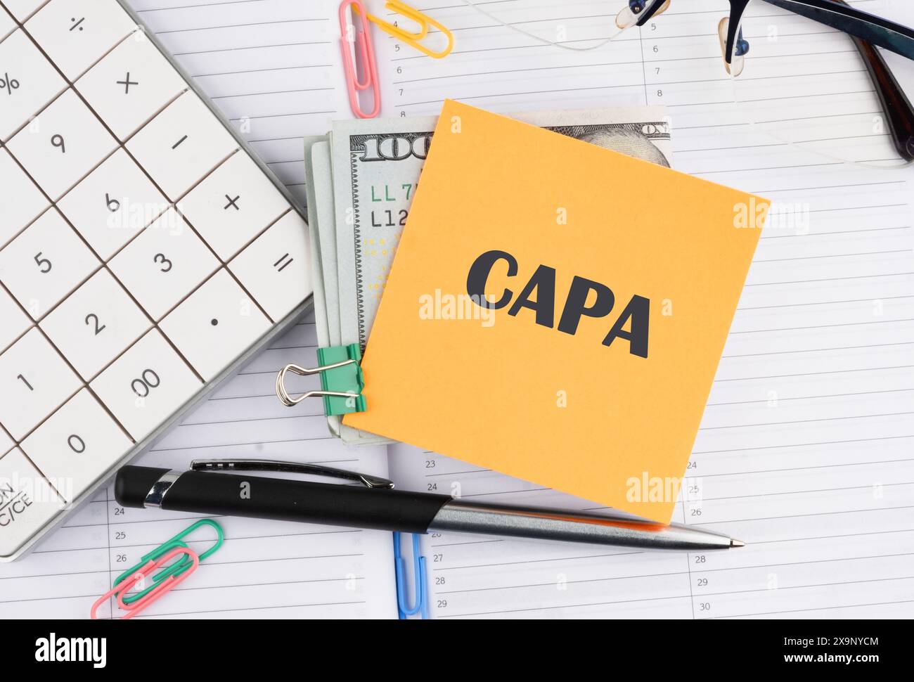 Words CAPA Corrective and Preventive action plans written on a yellow ...