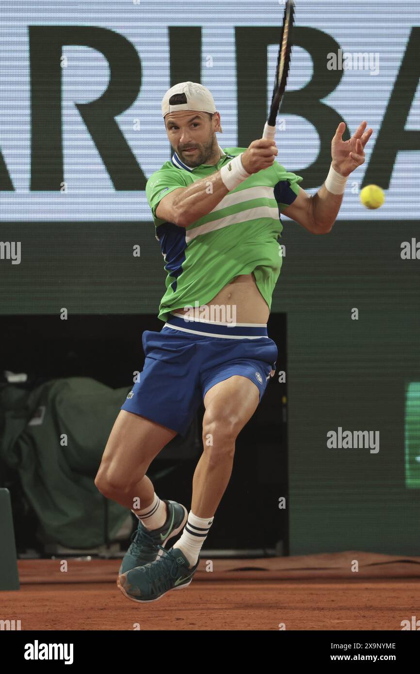 Grigor Dimitrov of Bulgaria during the 2024 French Open, Roland-Garros ...