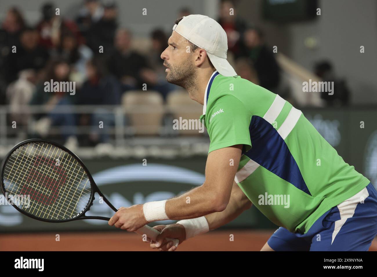 Grigor Dimitrov of Bulgaria during the 2024 French Open, Roland-Garros ...