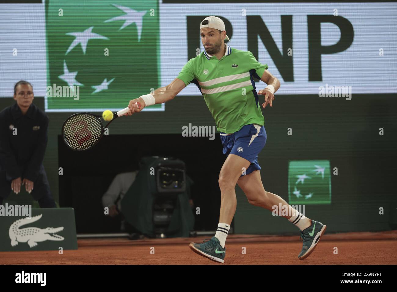 Grigor Dimitrov of Bulgaria during the 2024 French Open, Roland-Garros ...