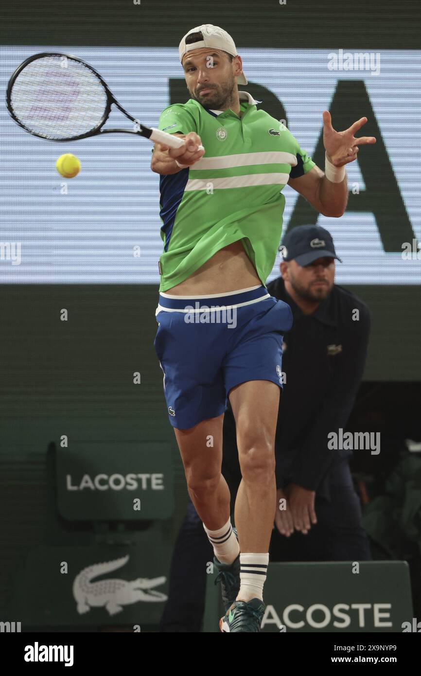 Grigor Dimitrov of Bulgaria during the 2024 French Open, Roland-Garros ...
