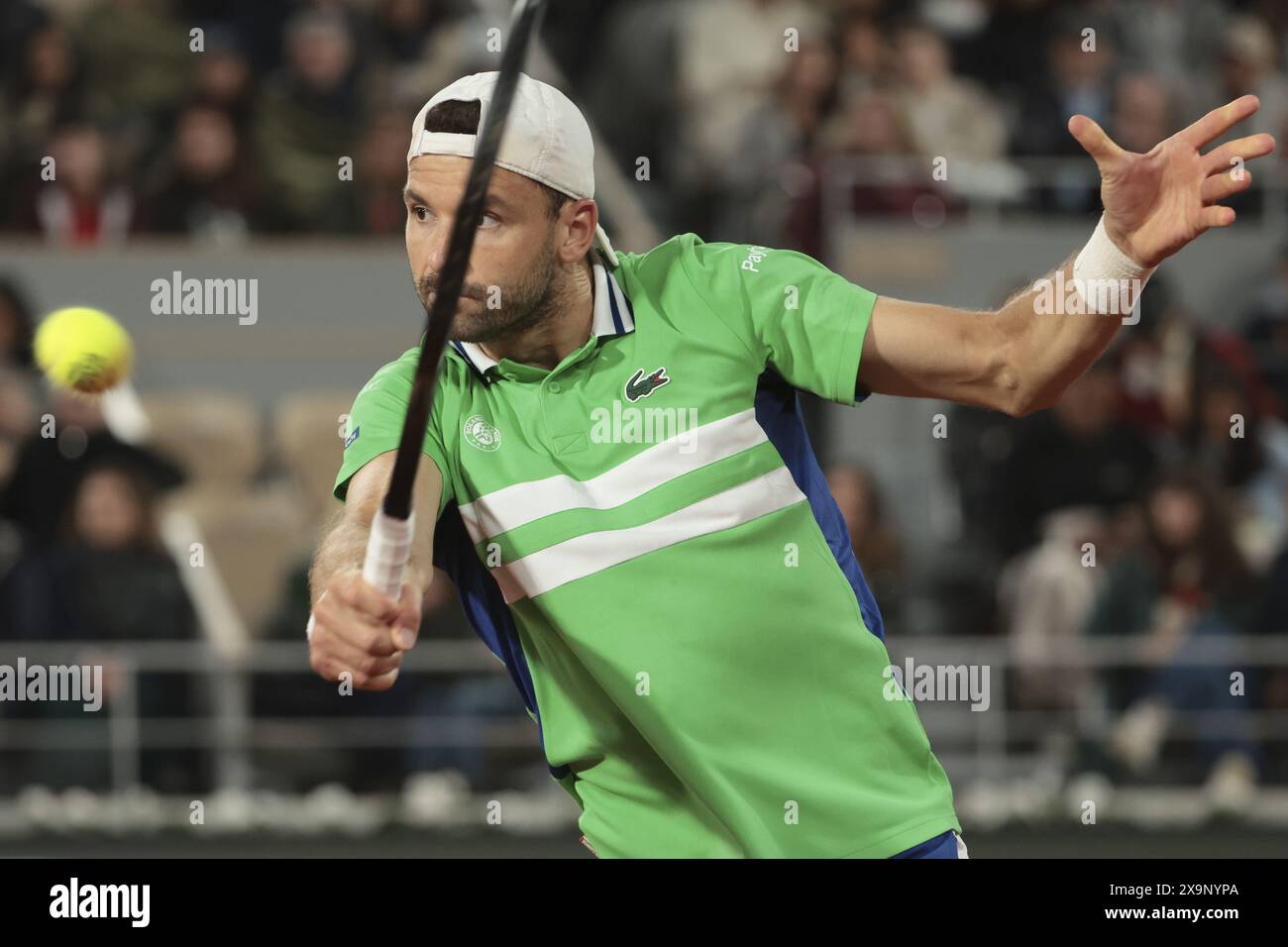 Grigor Dimitrov of Bulgaria during the 2024 French Open, Roland-Garros ...