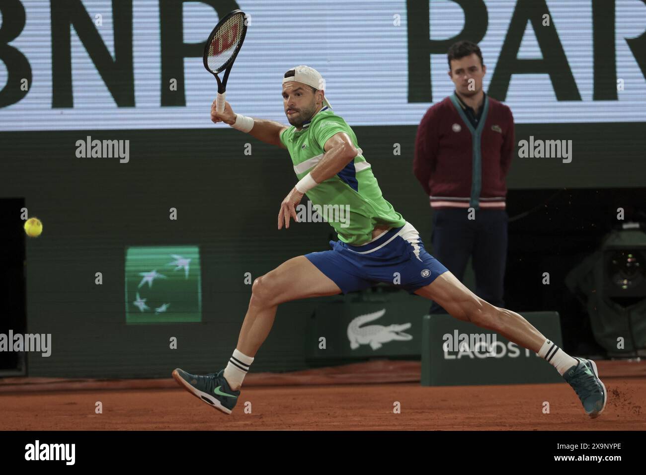 Grigor Dimitrov of Bulgaria during the 2024 French Open, Roland-Garros ...