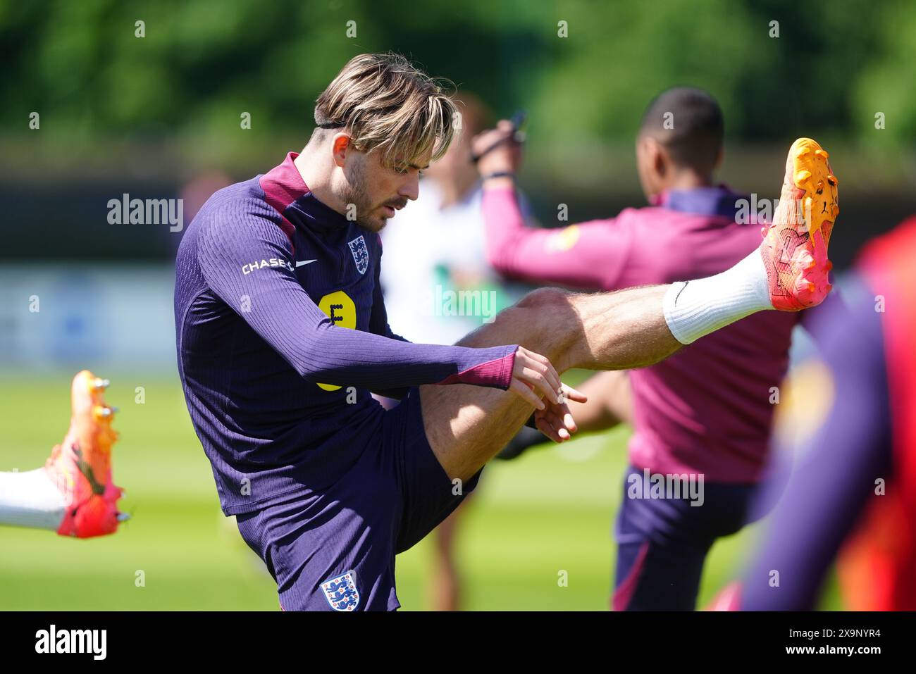 England's Jack Grealish during a training session at Rockliffe Park ...