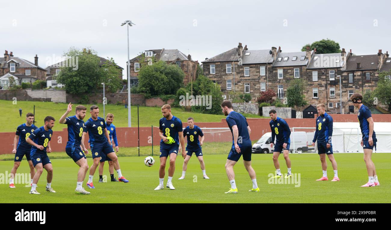 Scotland players during a training session at Lesser Hampden, Glasgow ...